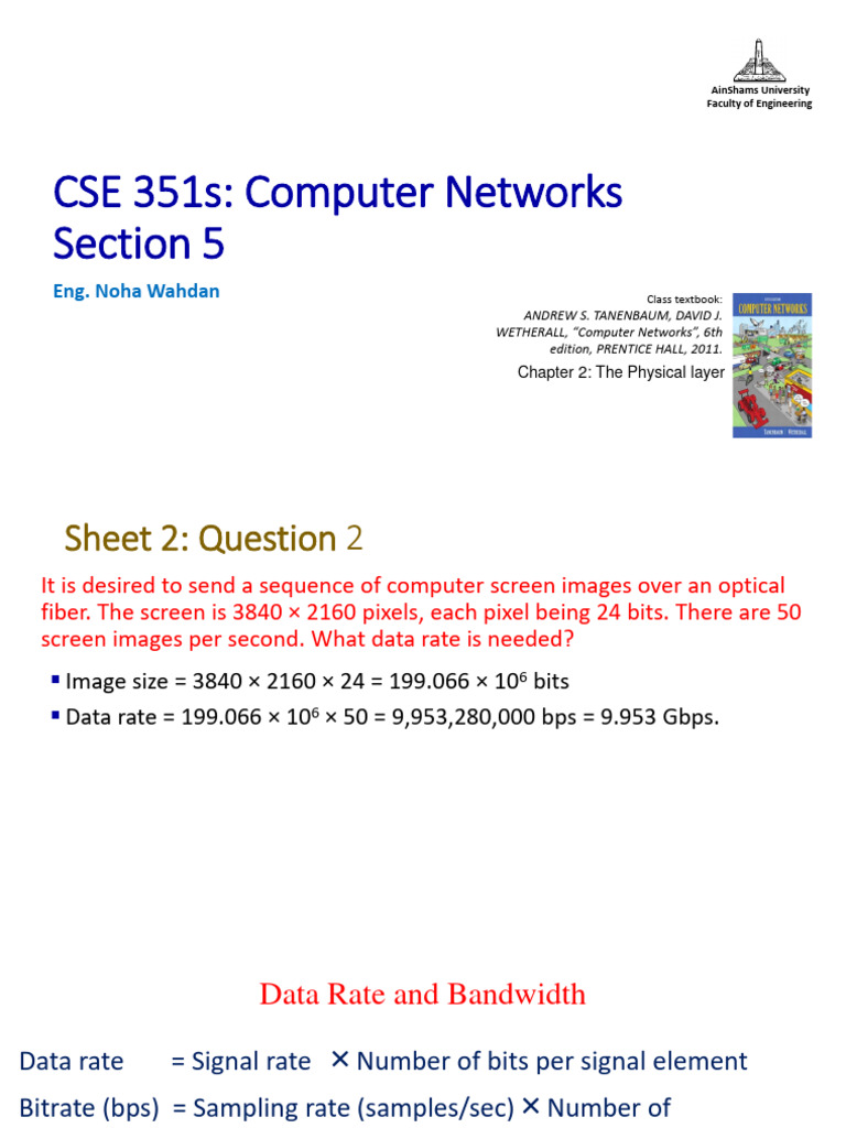 Section 5 - Networks | PDF | Bit Rate | Multiplexing