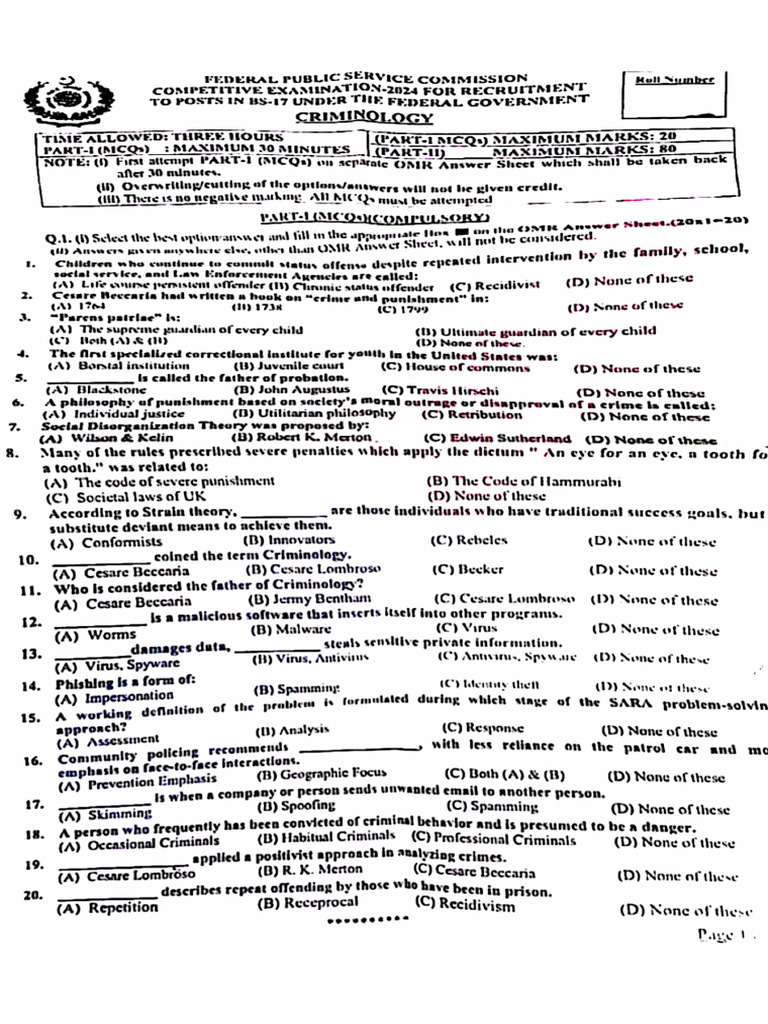 CSS Papers 2024. | PDF