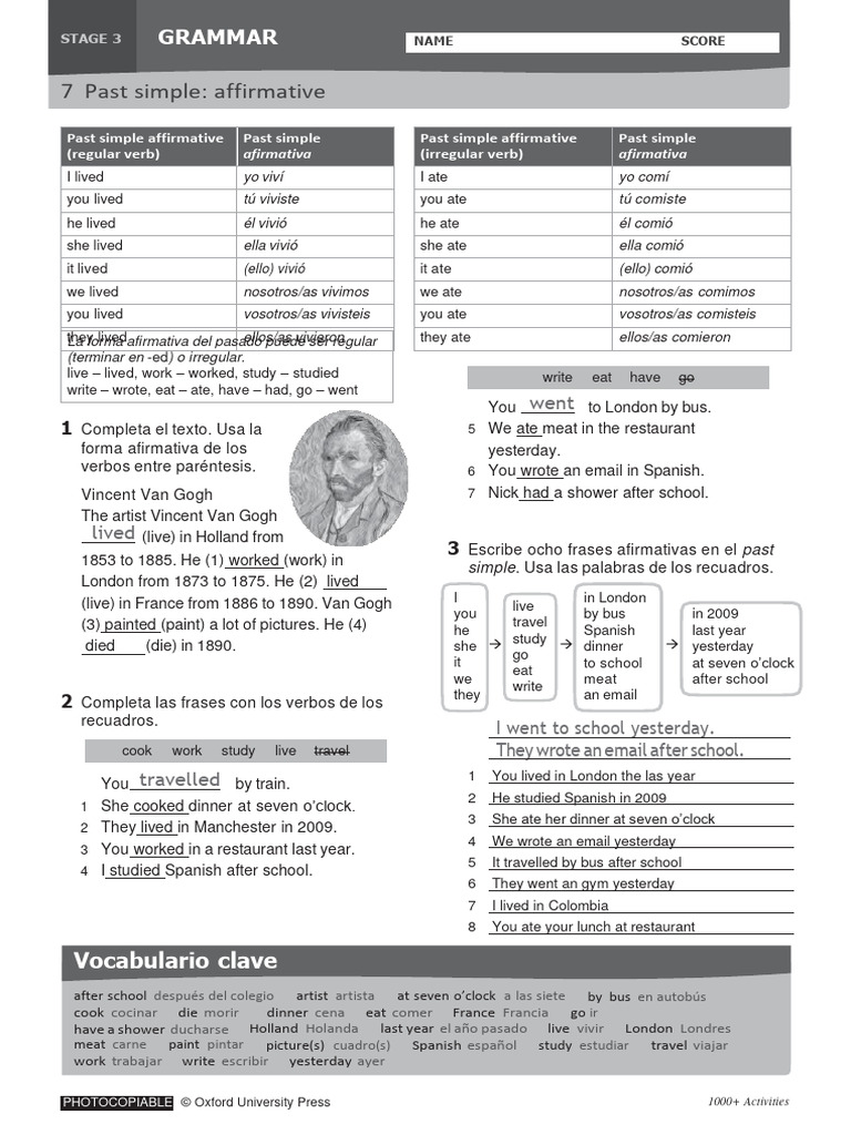 Simple Past Activity | PDF