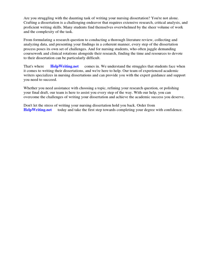 Free Nursing Dissertation Sample | PDF | Palliative Care | End Of Life Care