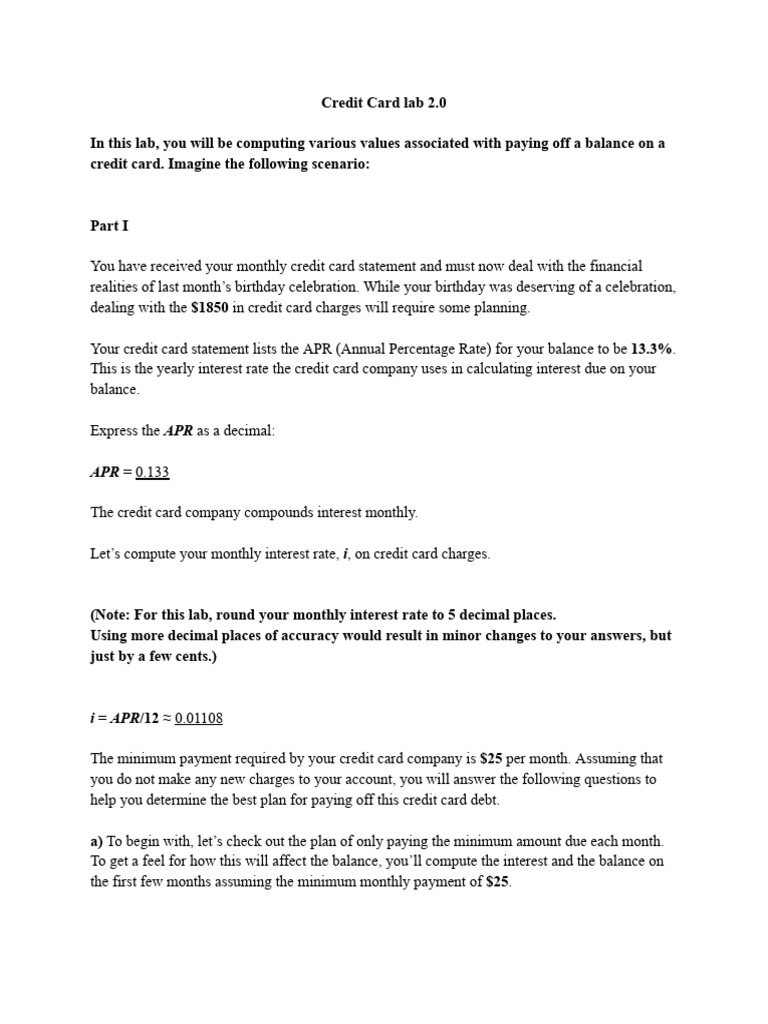 credit card lab 2 | PDF