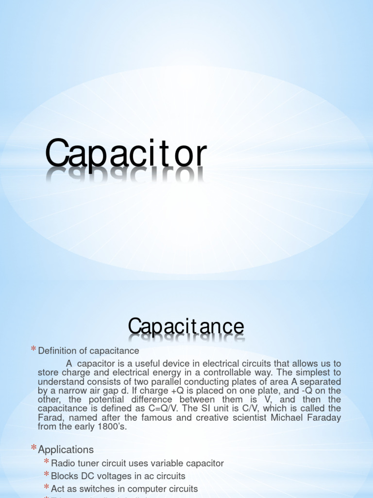 Capacitor | Download Free PDF | Capacitance | Capacitor