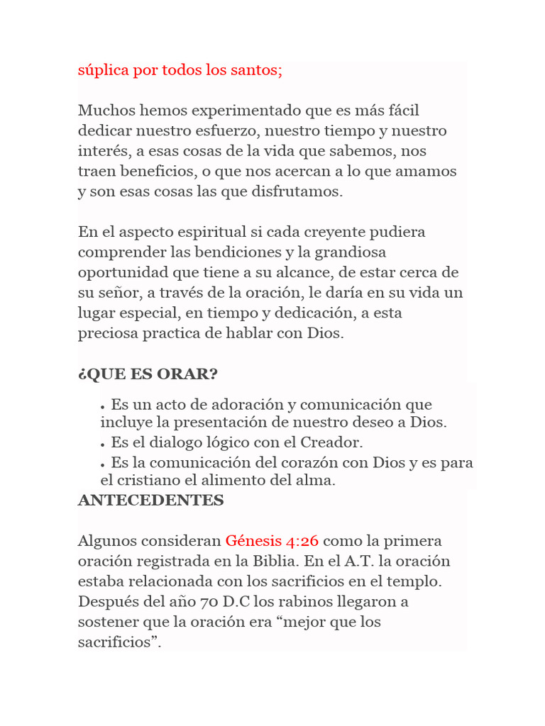 suplicar | PDF | Oración | orador del Señor