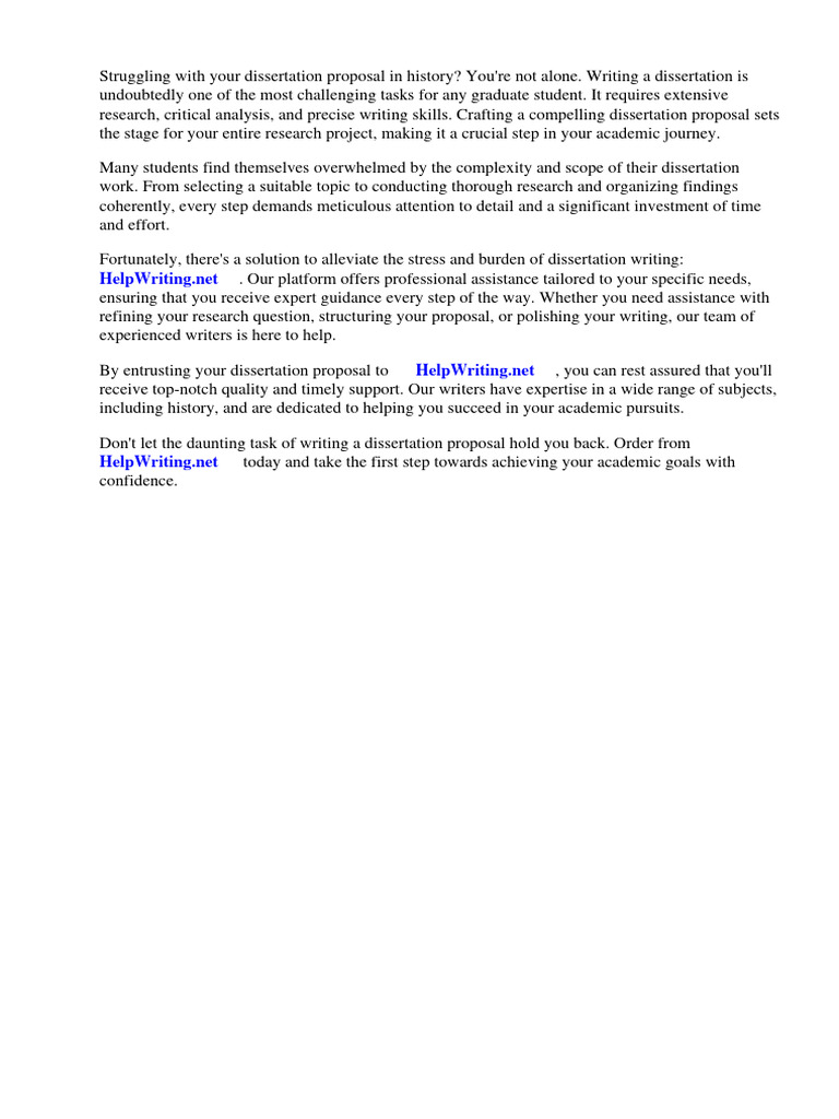 Dissertation Proposal Sample History | Download Free PDF | Thesis ...