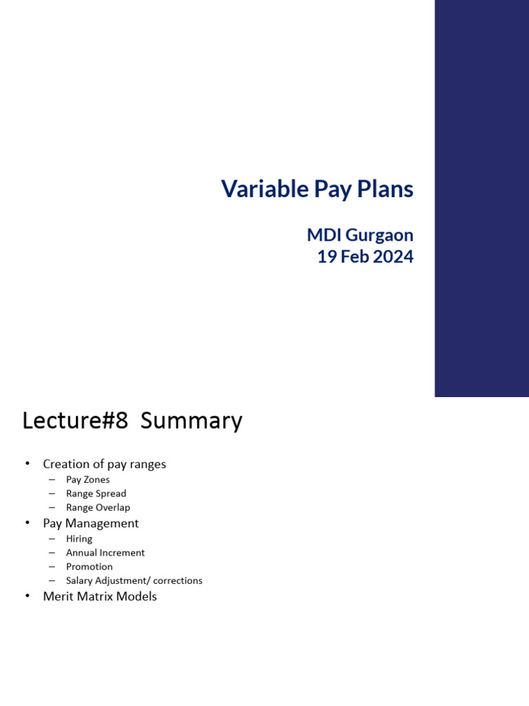 Understanding Variable Pay Plans | PDF | Incentive | Employment