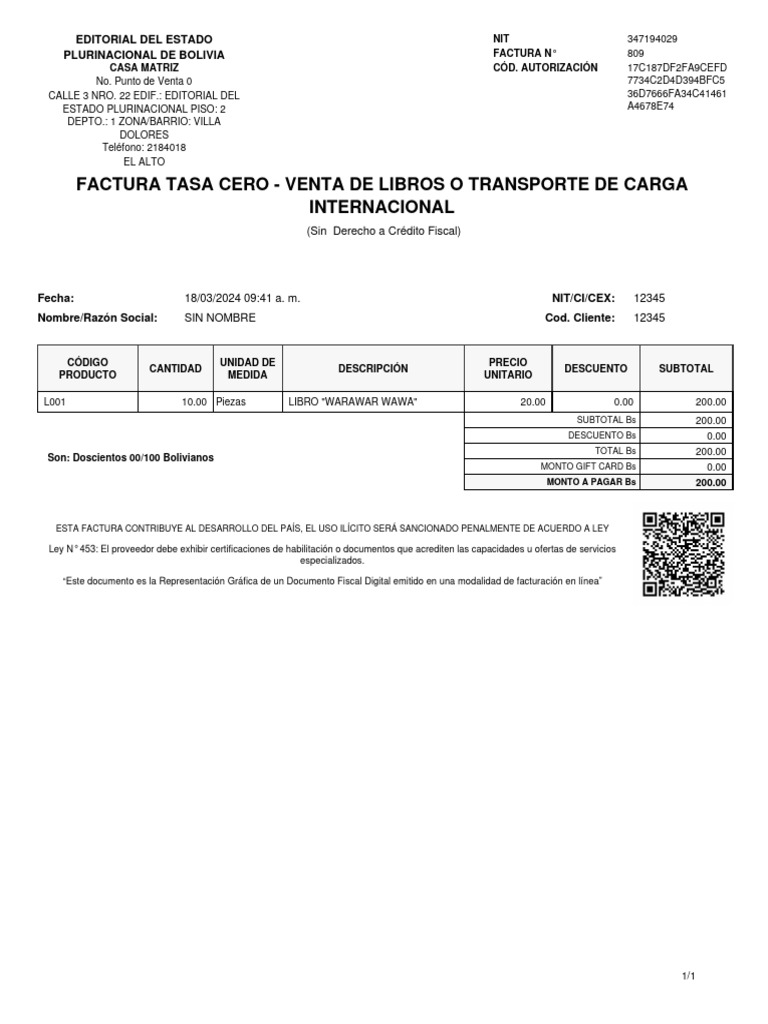 809 Tasa Cero Acta 8 | PDF