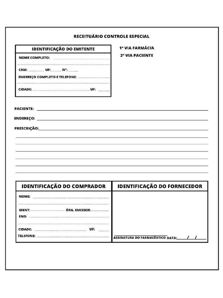 Modelo de Receita c1 Branca | PDF