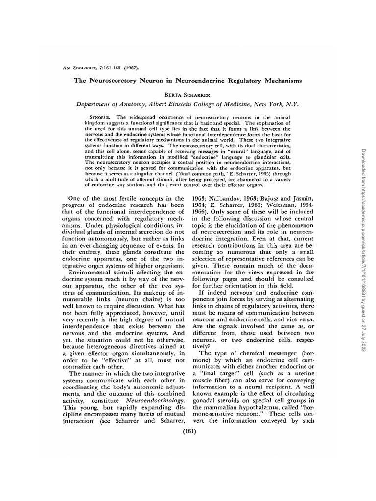 Neurosecretory Cell | PDF | Neuroendocrinology | Axon