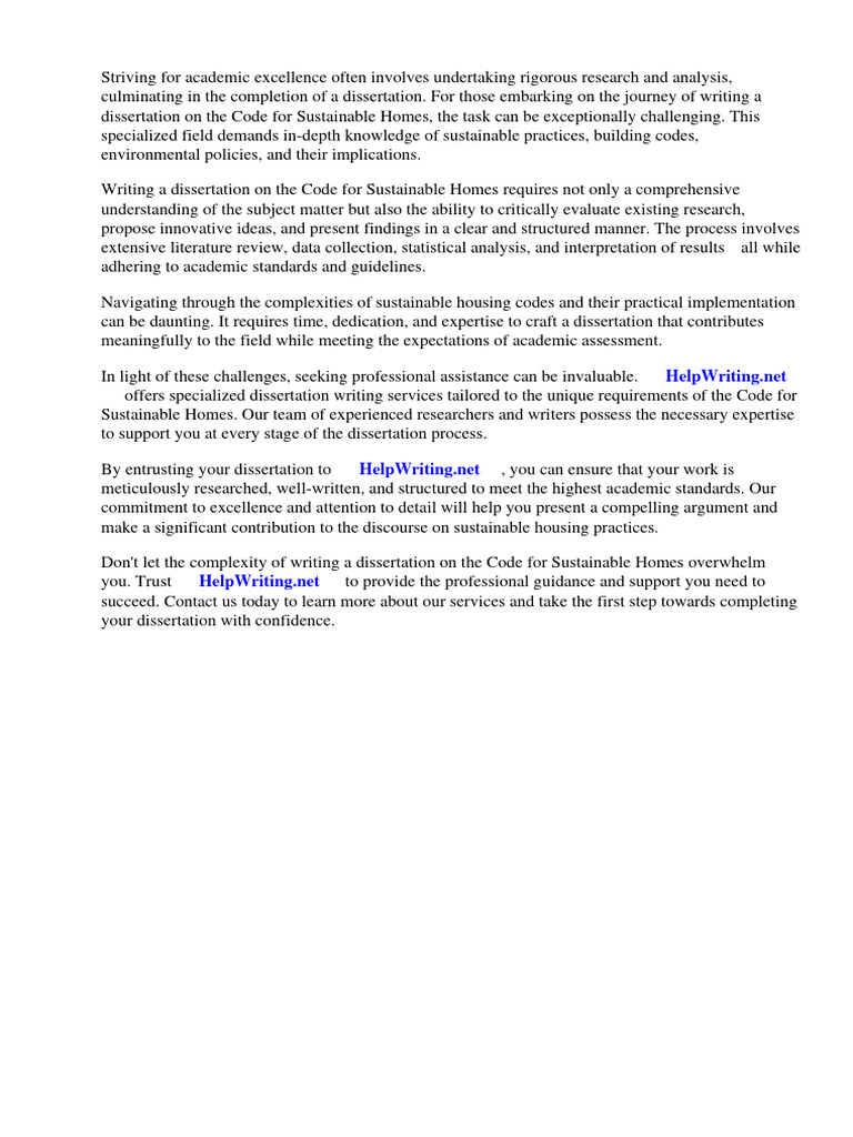 Dissertation On The Code For Sustainable Homes | PDF | Green Building | Sustainability