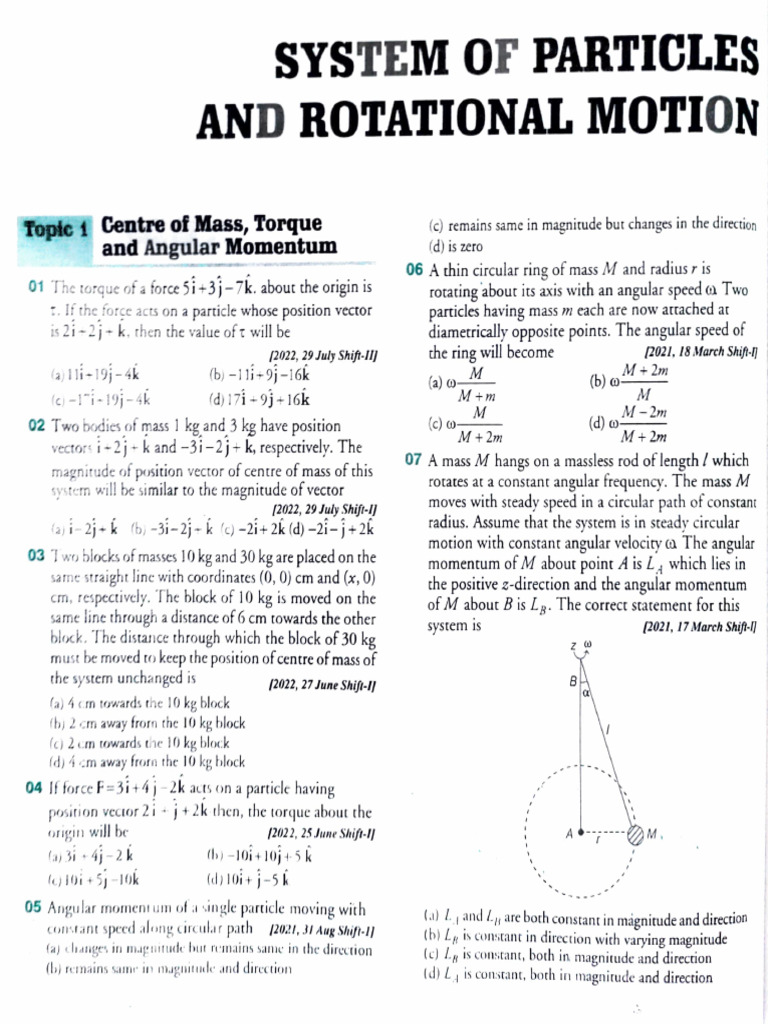 Rotational Motion (Iit& Neet) | PDF | Rotation Around A Fixed Axis ...