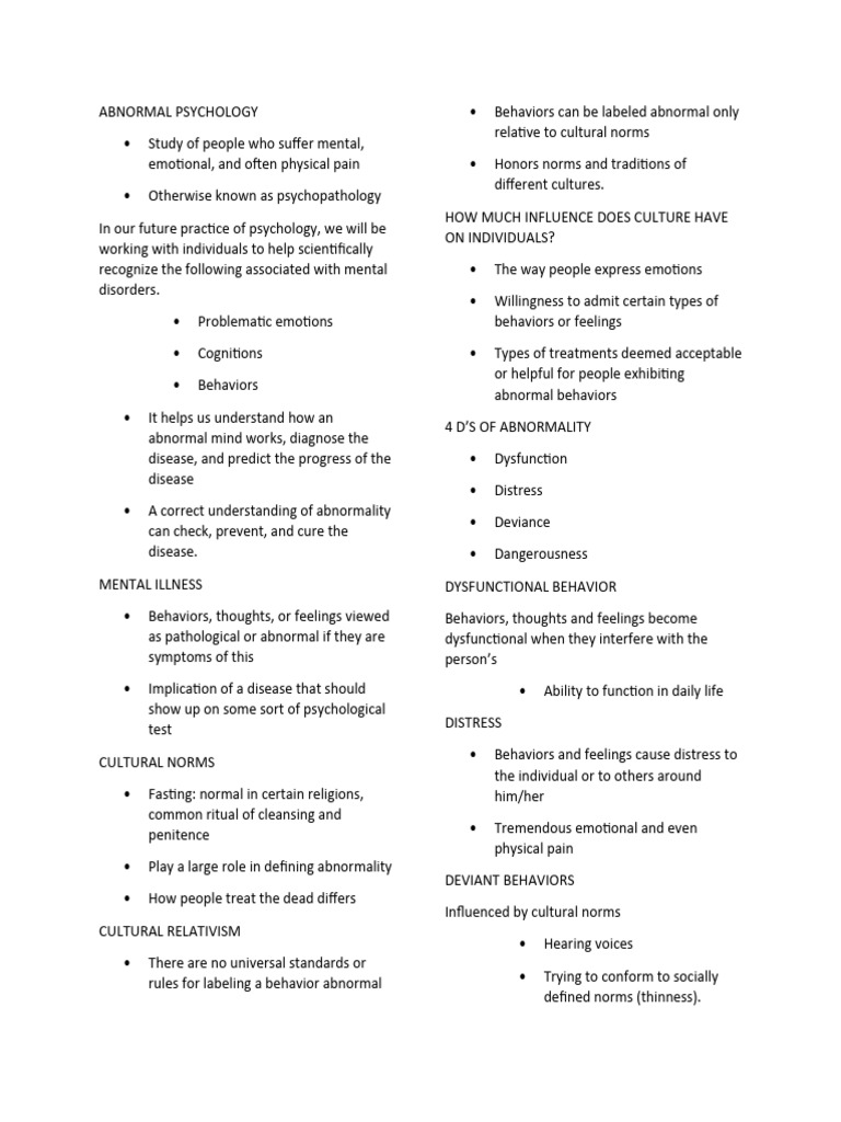 Abnormal Psychology | PDF | Abnormal Psychology | Psychology