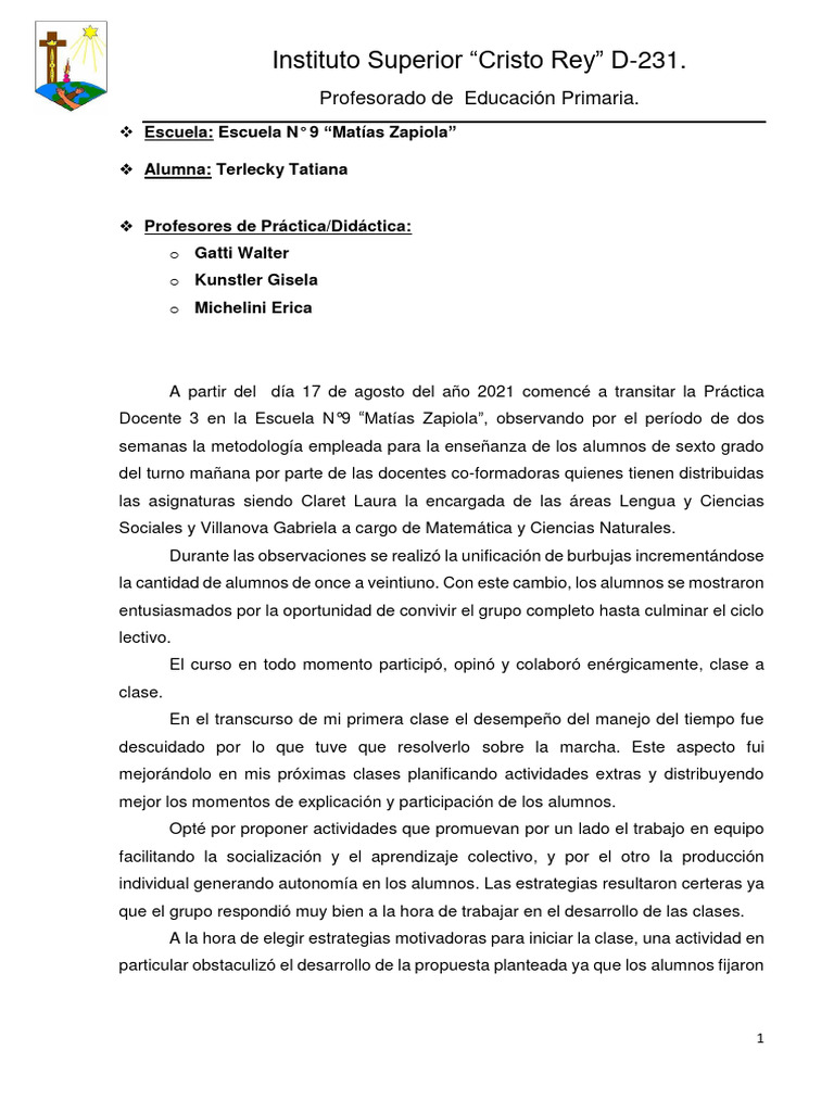 Narrativa de la practica docente 3 | PDF | Maestros | Educación primaria