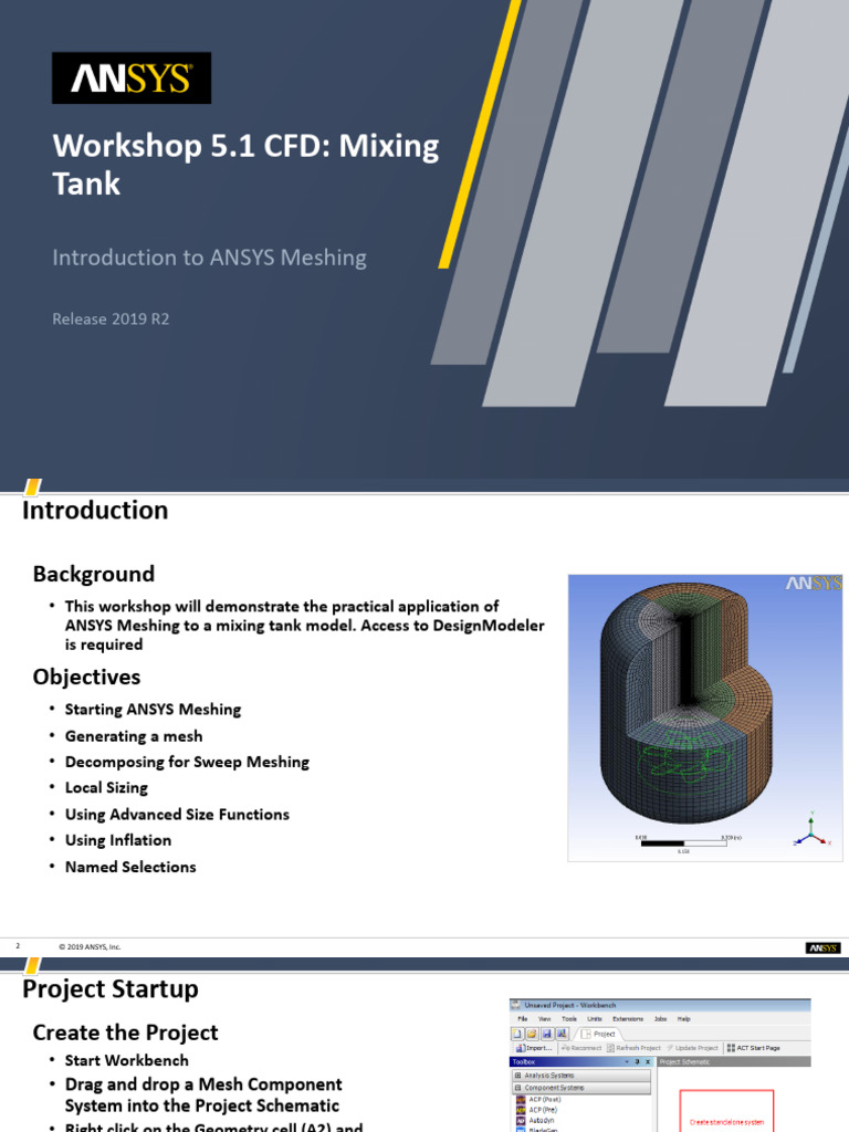 Mesh-Intro 19R2 WS5.1 CFD Workshop Instructions Mixing Tank | PDF | Computing | Software
