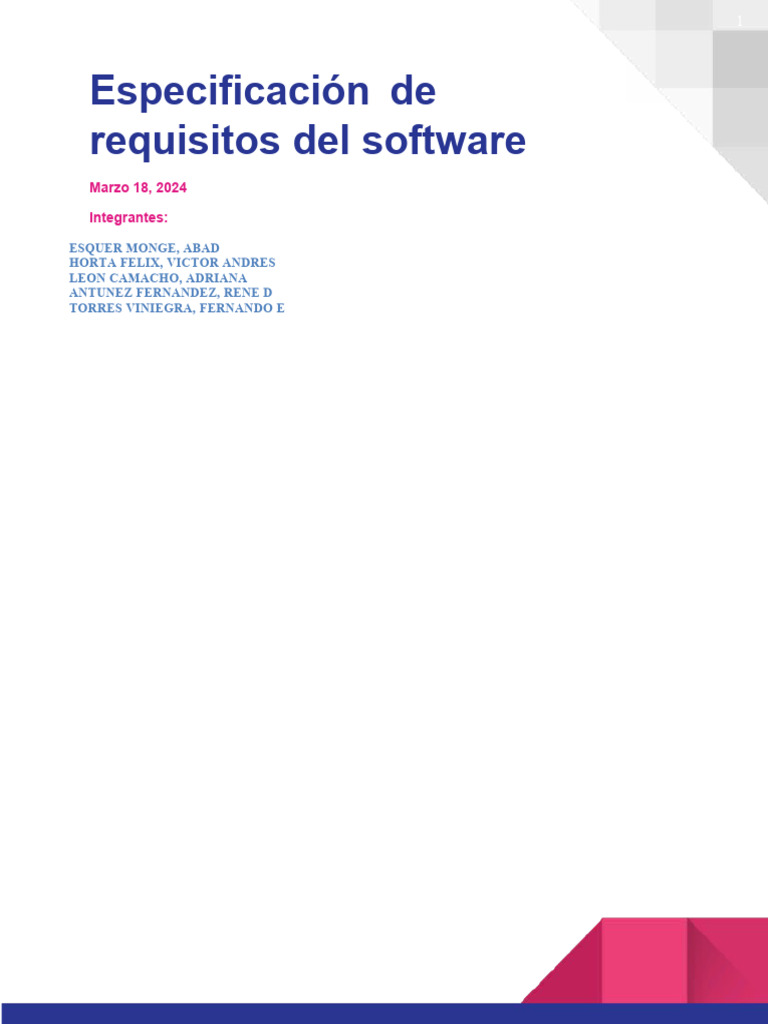 Especificación de Requisitos Del Software | PDF | Caso de uso | Software