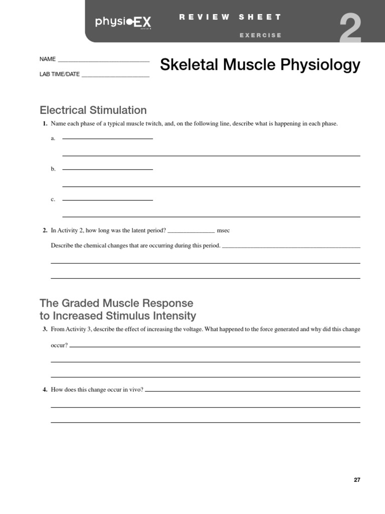 PhysioEx 9.0 Muscle Physiology Review | PDF | Wellness