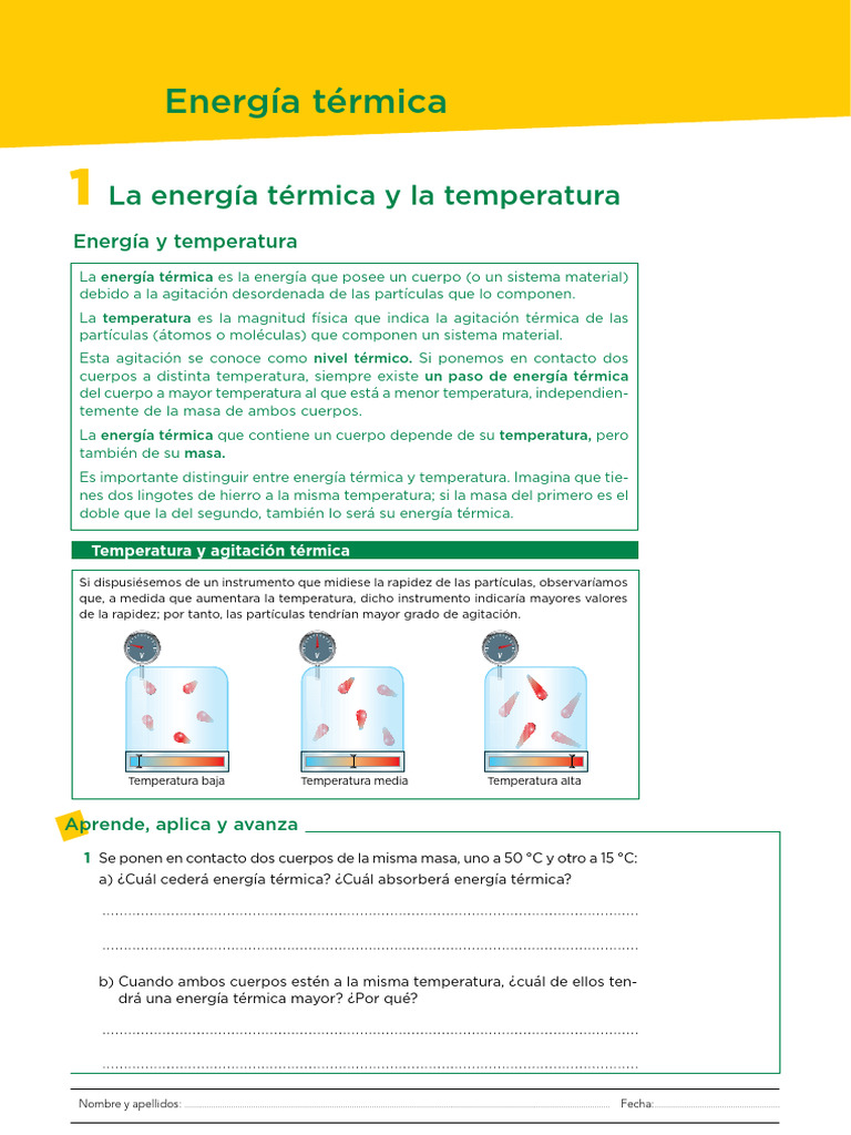 Ficha 3 Energia Termica | PDF | Celsius | Fahrenheit