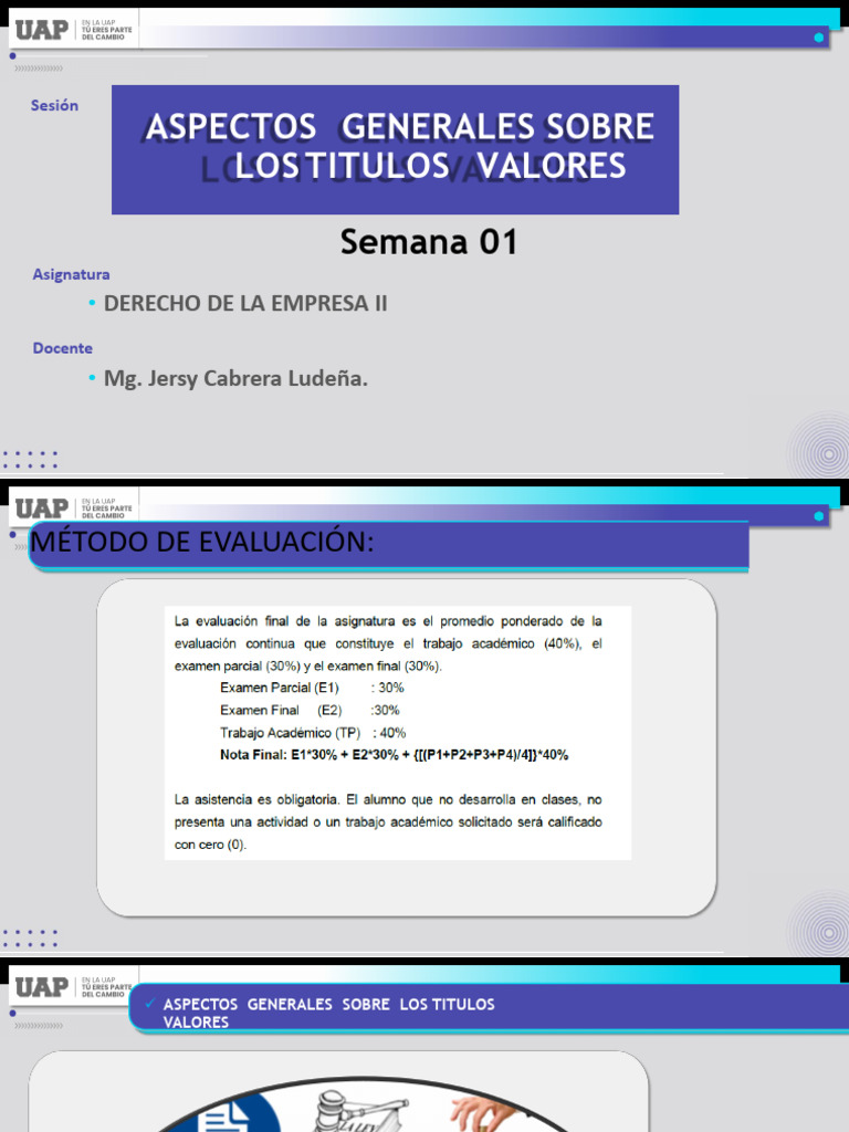 1 ASPECTOS GENERALES SOBRE LOS TITULOS | PDF
