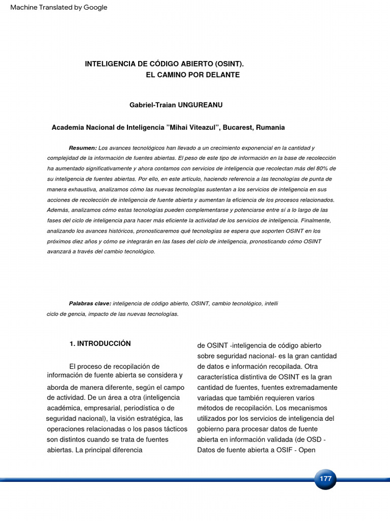 Gabriel-Traian - UNGUREANU - Español | PDF