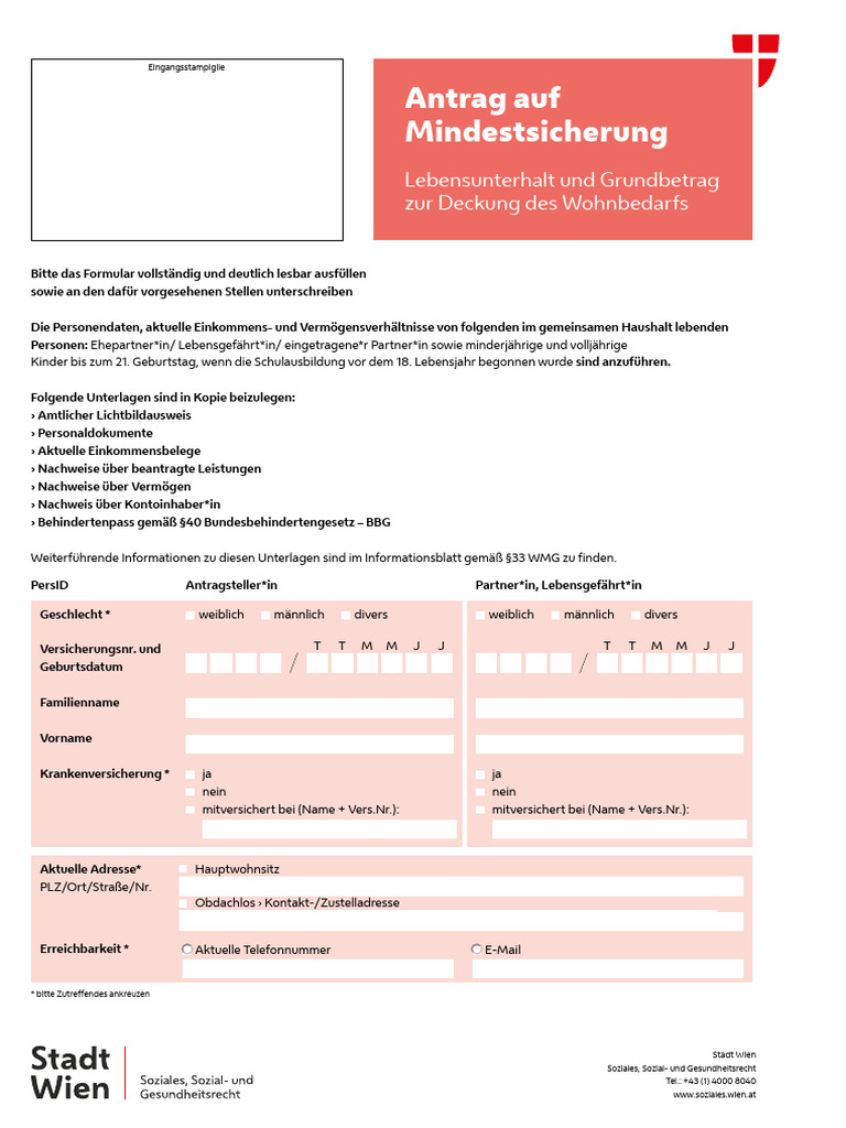Mindestsicherung Antrag | PDF