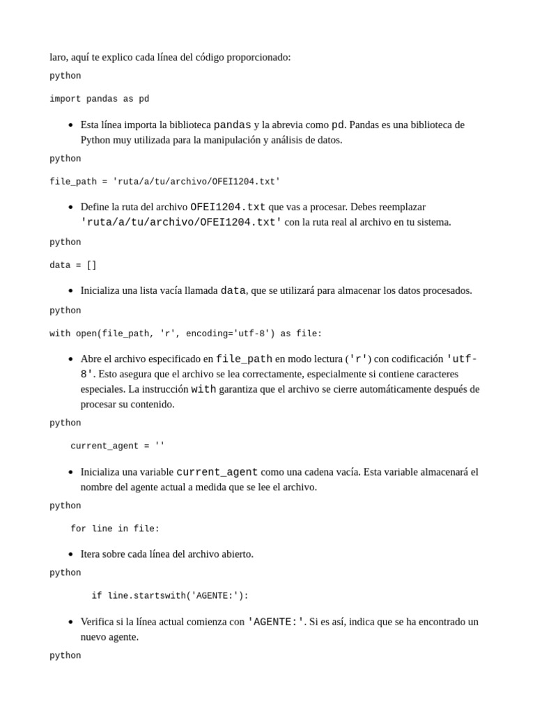 Guía de Procesamiento de Datos en Python | PDF | Python (lenguaje de programación) | Archivo de ...