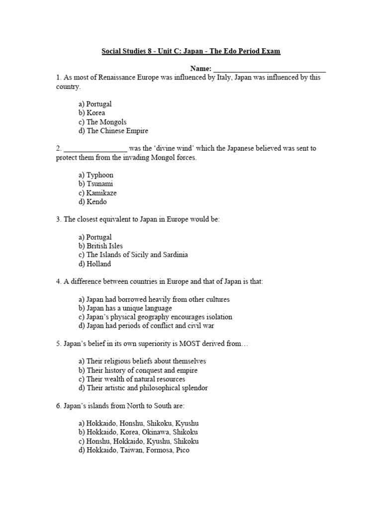 Chapter 12-14 Exam | PDF | Japan | Samurai