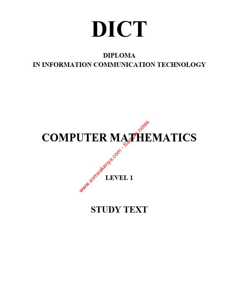 Computer Mathematics - Sample Notes | PDF | Set (Mathematics) | Binary ...
