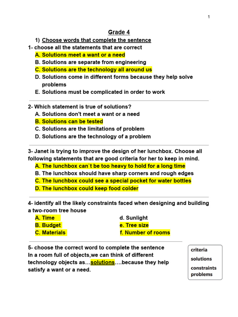Engineering Criteria and Constraints Guide | PDF | Engineering ...