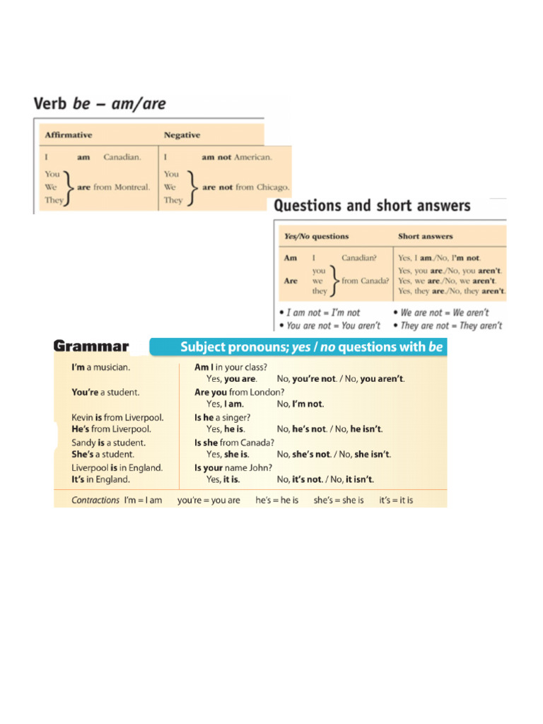 To Be and Present Simple Review | PDF | Semantic Units | Linguistics