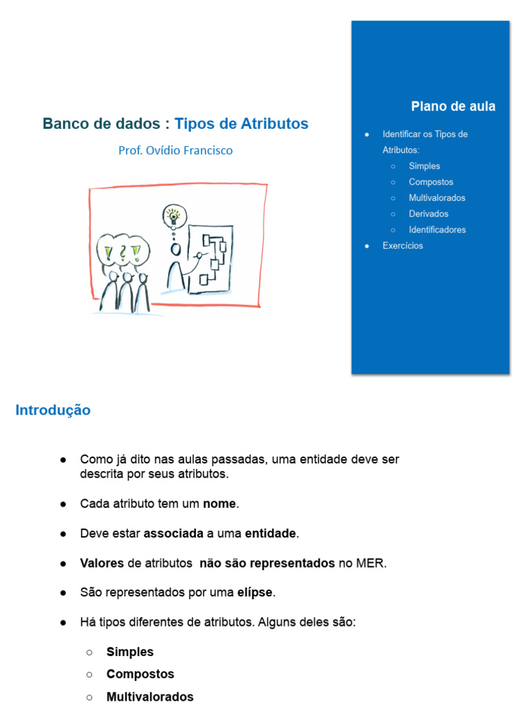 Aula 21-08-2023 - Tipos de Atributos | PDF | Modelo relacional | Informática