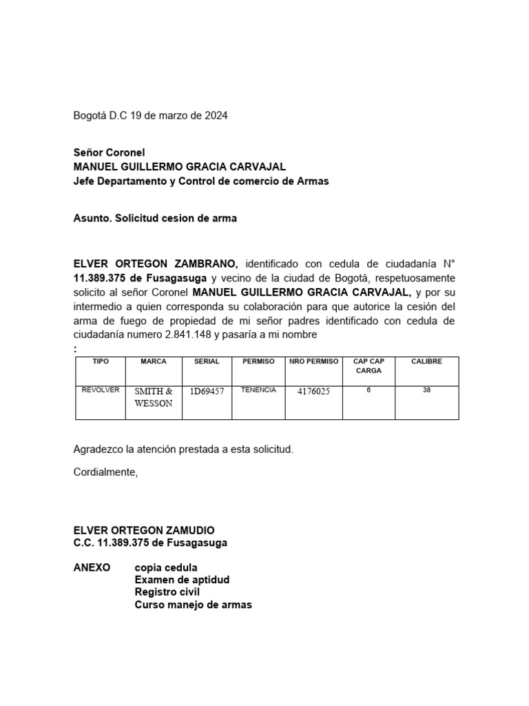 Carta Cesion Don Elver y Don Guillermo | PDF