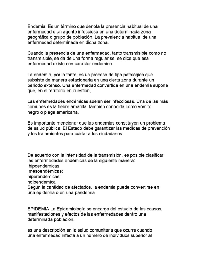 Endemia, Epidemia y Pandemia: Definiciones | PDF | Epidemias | Influenza