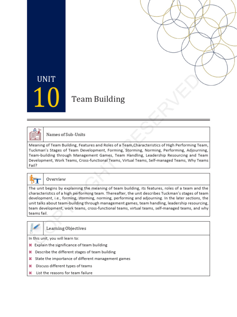 Team Building: Names of Sub-Units | PDF | Leadership | Team Building