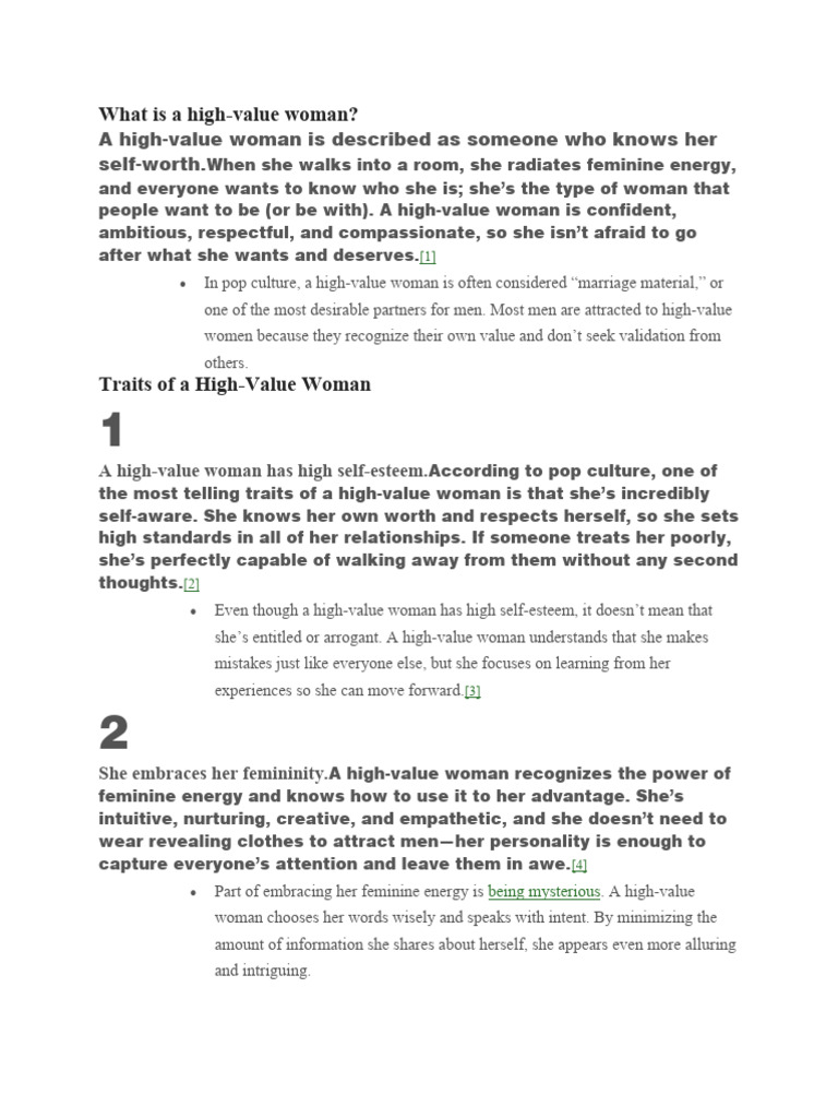 Bahan High Value Woman Bahasa Inggris | PDF | Self Esteem | Empowerment