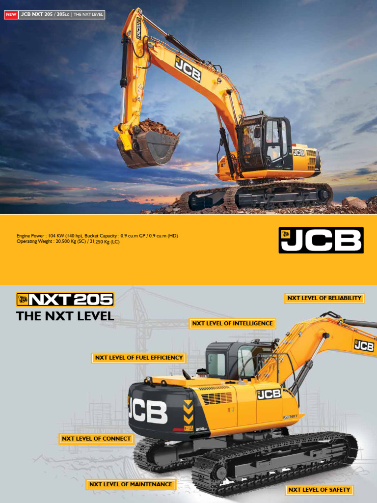 JCB Excavator NXT 205 Brochure | PDF | Engines | Pump