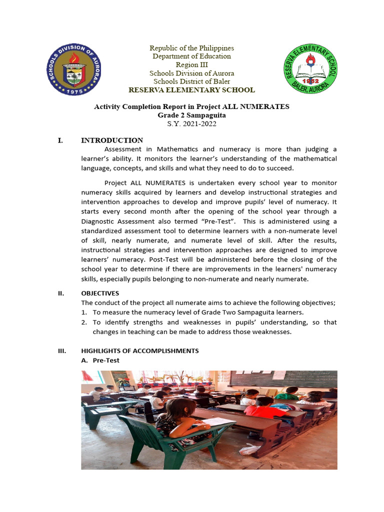 Accomplishments in Project All Numerates | PDF | Educational Assessment ...