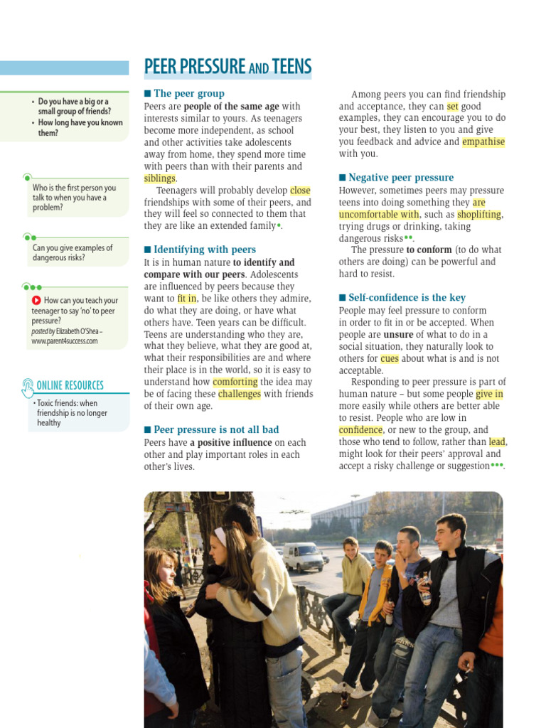 Bulling Peer Pressure | PDF | Cyberbullying | Adolescence