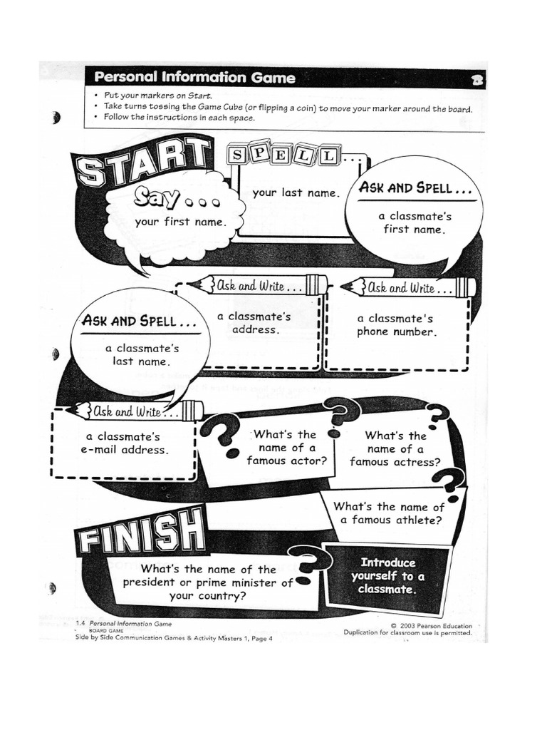 Board Game Introducing Yourself | PDF