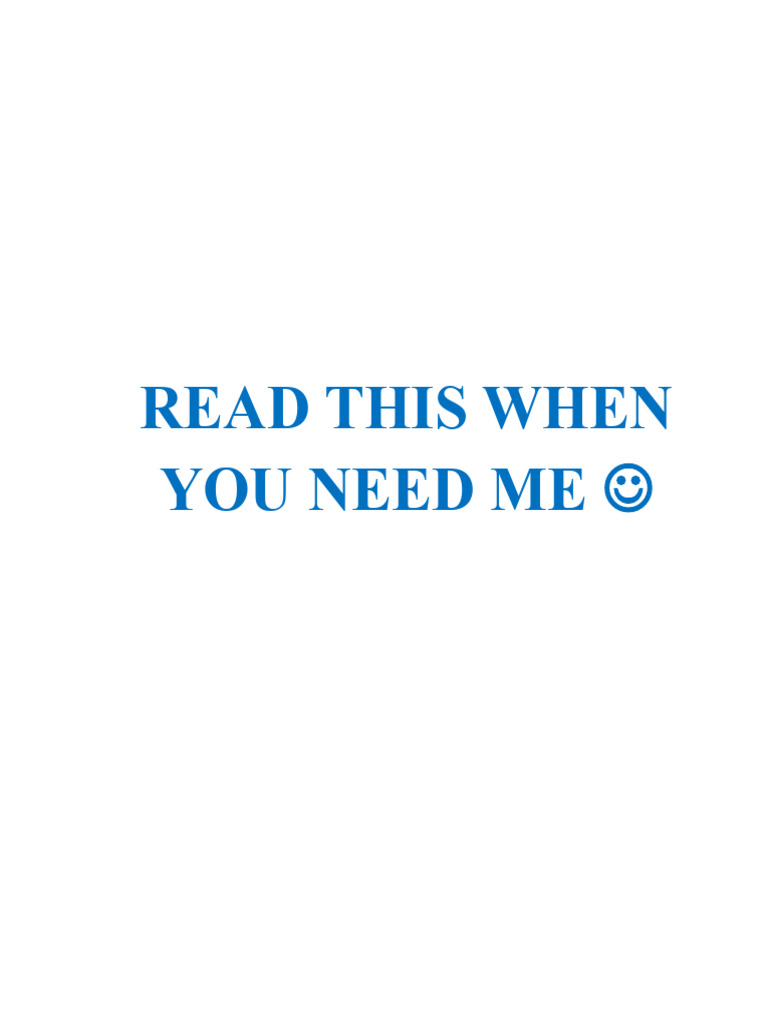 Read This When You Need Me | PDF