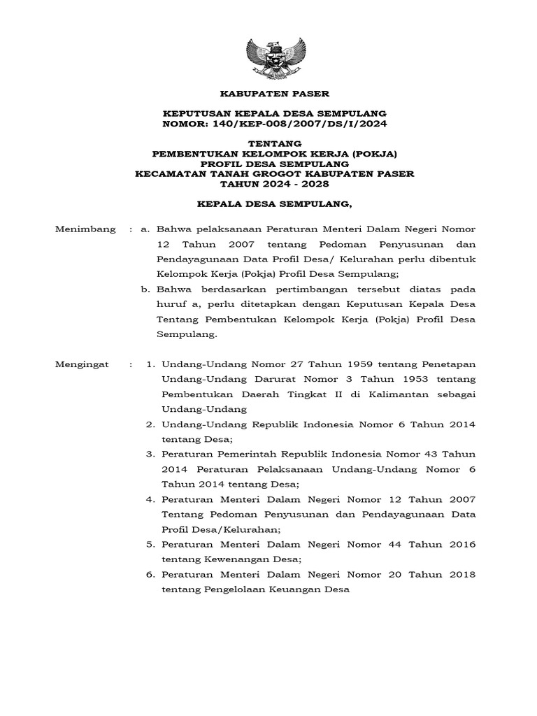 SK Pokja Profil 2024 | PDF