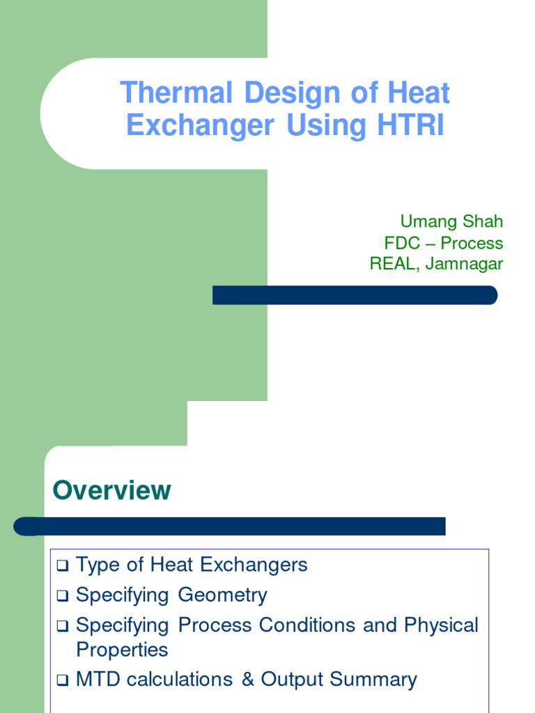 Thermal Design Using Htri | PDF | Heat Exchanger | Heat