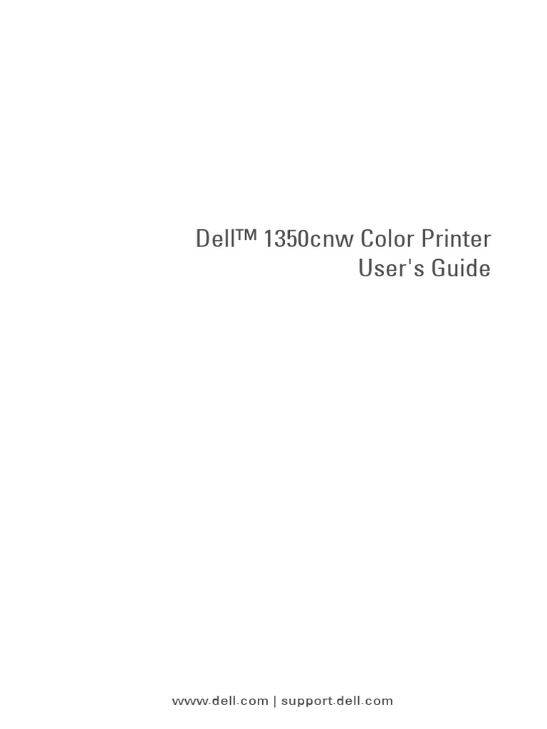 Dell-1350cnw - User's Guide - En-Us | Download Free PDF | Ip Address | Printer (Computing)