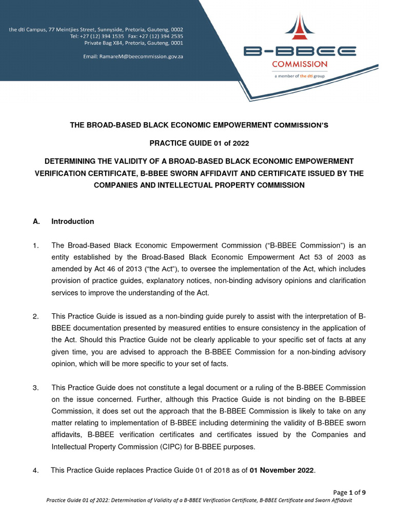 Validating B-BBEE Certificates Guide | PDF | Verification And ...