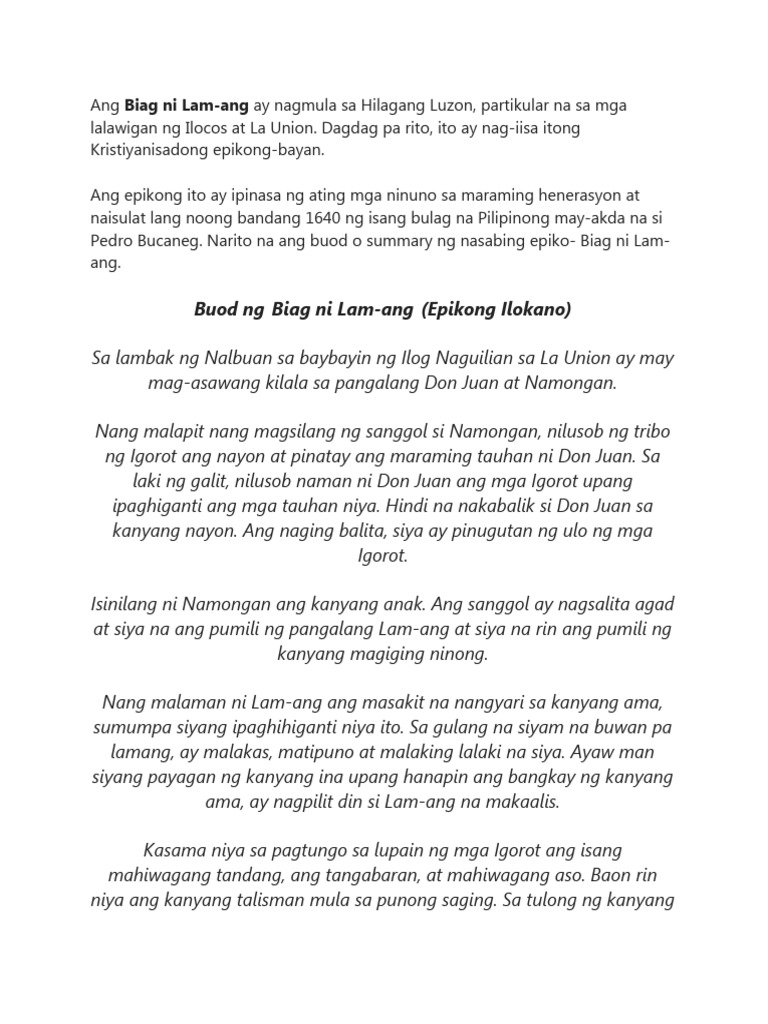biag ni Lam-ang | PDF