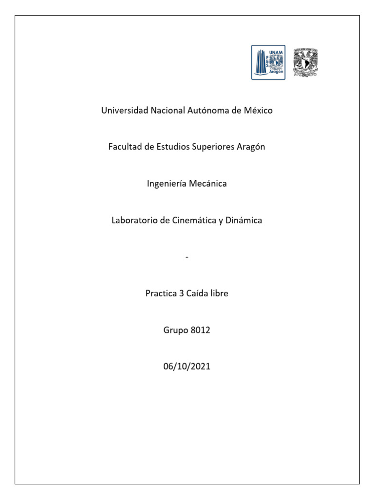 Practica - 1 - Cinematica y Dinamica | PDF | Ciencia y matemáticas