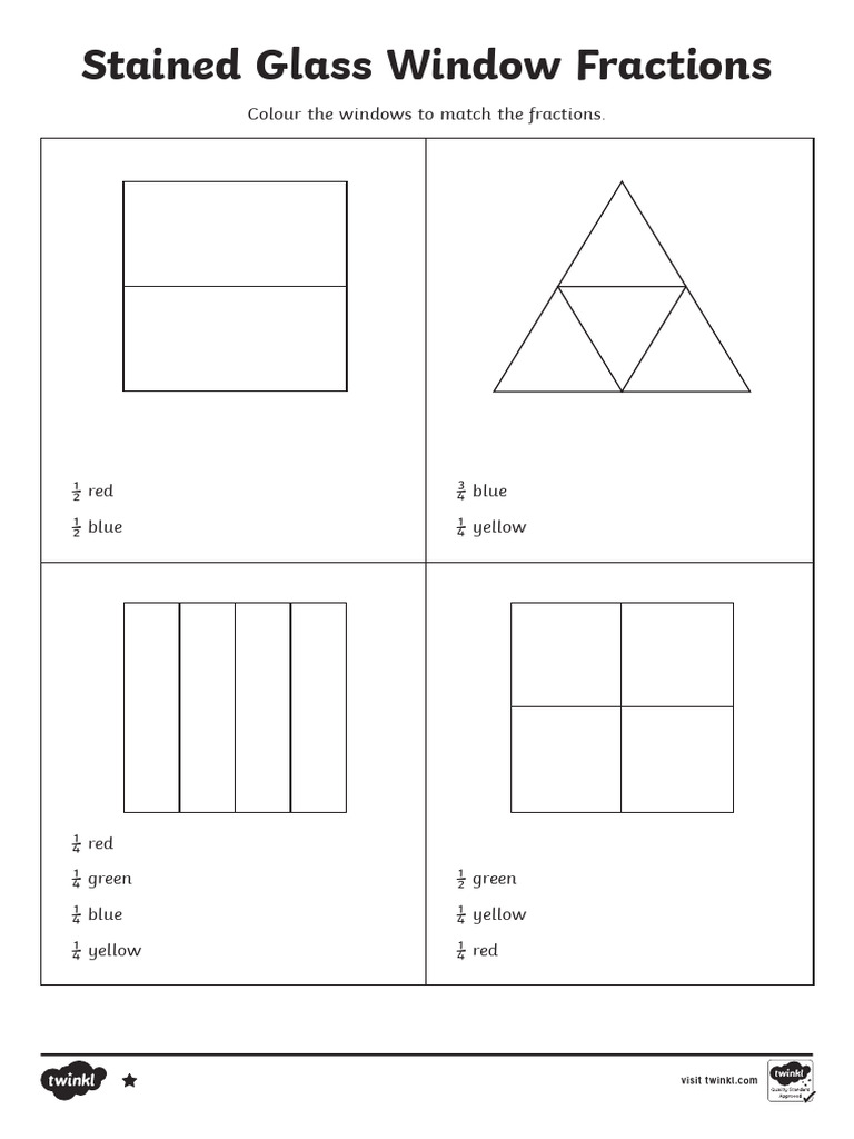 T N 2545863 Year 2 Stained Glass Window Fractions Differentiated ...