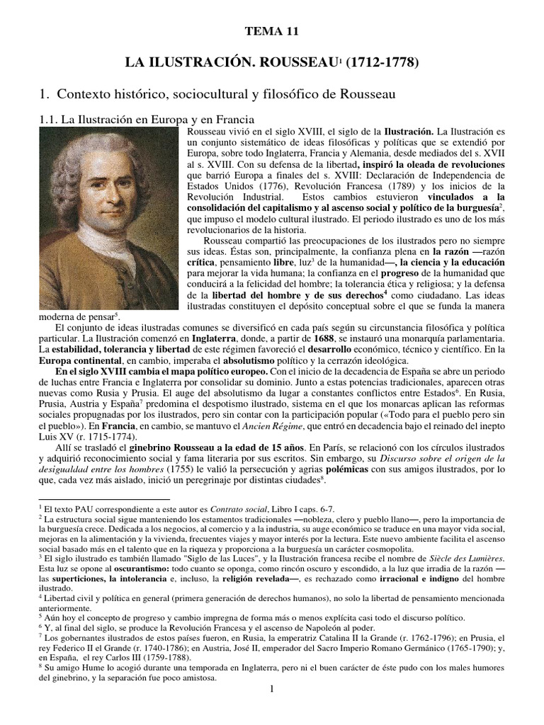 Apuntes Rousseau | PDF | Jean-Jacques Rousseau | Era de iluminacion