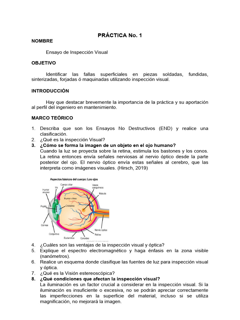 Practica de Inspección Visual ENNODE 2023 | PDF | Percepción visual ...