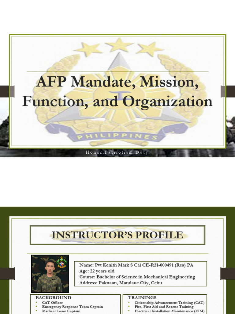 04AFP Mandate, Mission, Function and Organization | PDF | Staff ...
