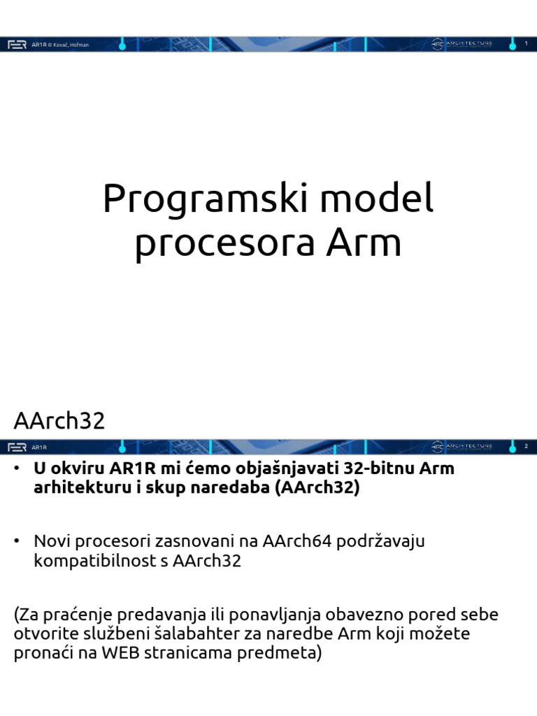 AR1R 2021 05 Arm Osnovne AL I LDR STR Naredbe | PDF