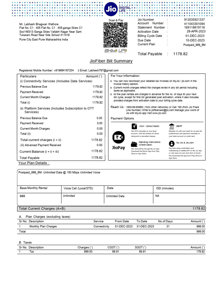 DEC Internet Bill | PDF | Credit Card | Payments